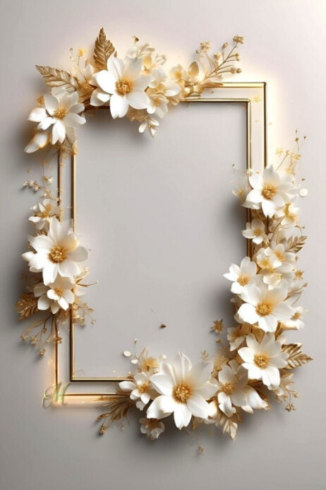 Wedding floral card frame Template | PosterMyWall