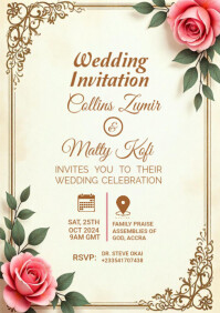 Wedding Invitation Card Flyer Template | PosterMyWall