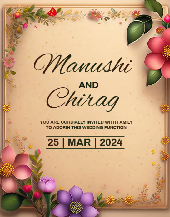 WEDDING FLYER TEMPLATE | PosterMyWall