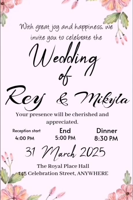 Wedding Invatation Video Template | PosterMyWall