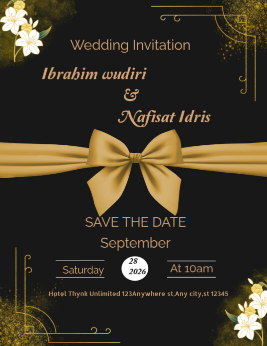 Wedding invitation 2024 Template | PosterMyWall