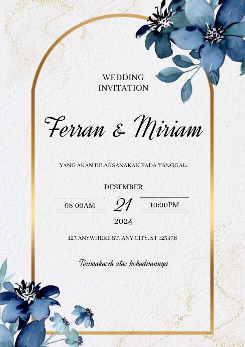 Wedding Invitation A4 Design Flyer Templat | PosterMyWall