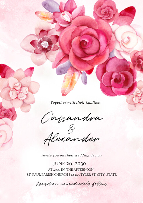 wedding invitation a4 Template | PosterMyWall