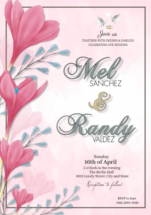 wedding invitation a4 Template | PosterMyWall