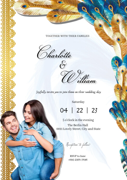 wedding invitation a4 Template | PosterMyWall
