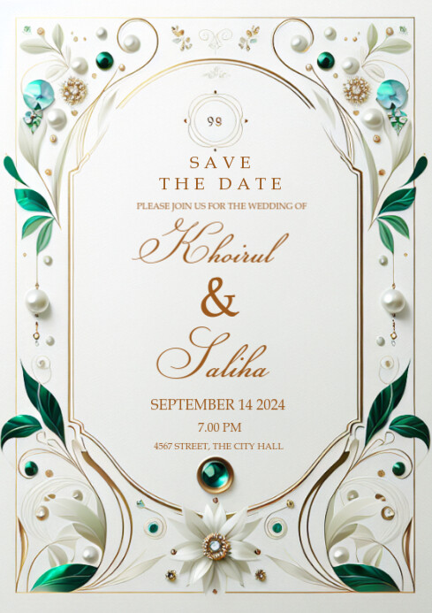 Plantilla de Wedding Invitation A4 | PosterMyWall
