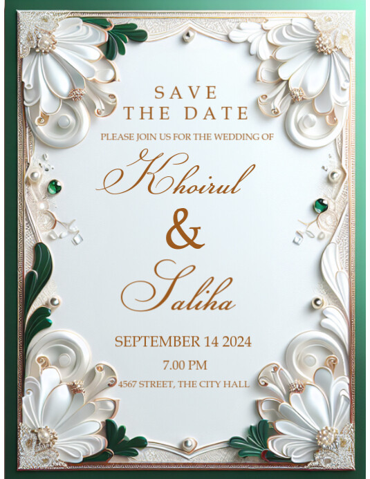 Wedding Invitation A4 Template | PosterMyWall