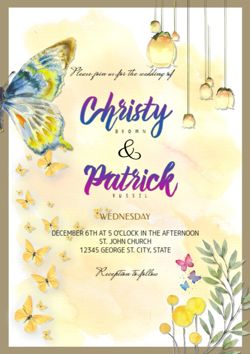 wedding invitation a4 Template | PosterMyWall