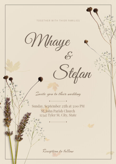 wedding invitation a4 Template | PosterMyWall