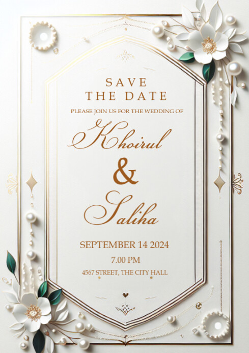 Copy of Wedding Invitation A4 | PosterMyWall