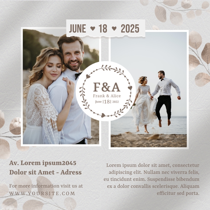 Wedding Invitation AD Template | PosterMyWall