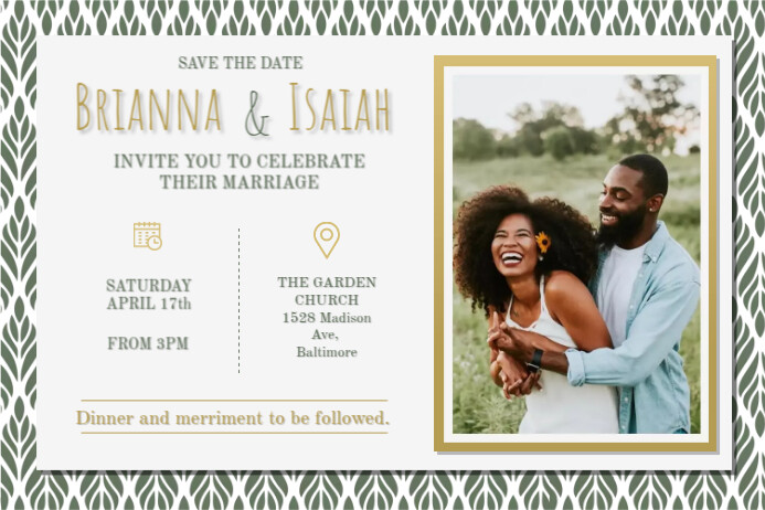 Wedding Invitation Banner Template | PosterMyWall