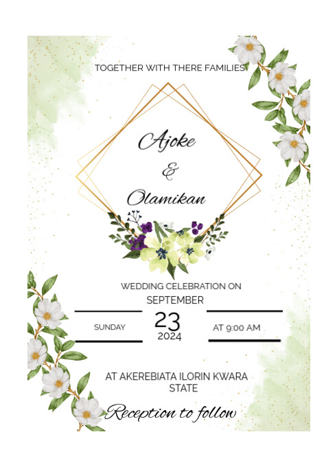 wedding invitation card A5 Template | PosterMyWall
