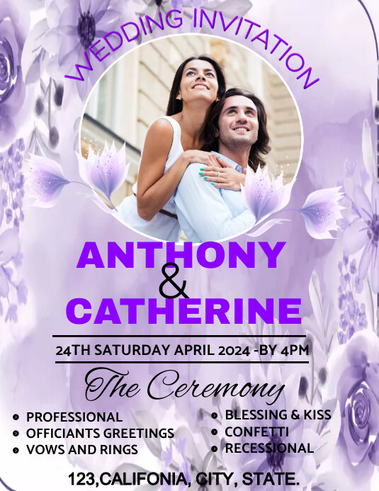 Wedding invitation card design flyer Template | PosterMyWall