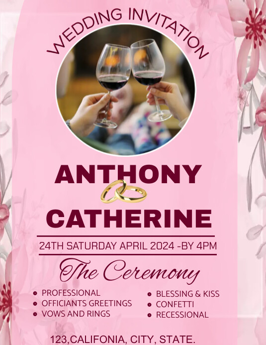 Wedding invitation card design flyer Template | PosterMyWall
