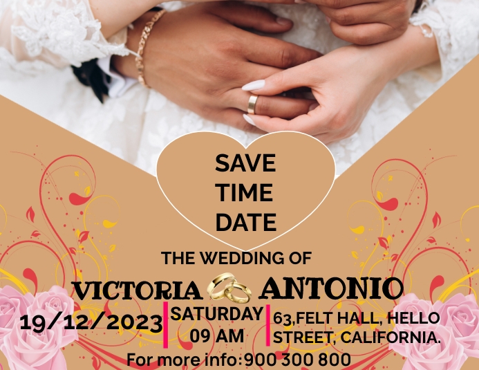 Wedding invitation card design flyer Template | PosterMyWall