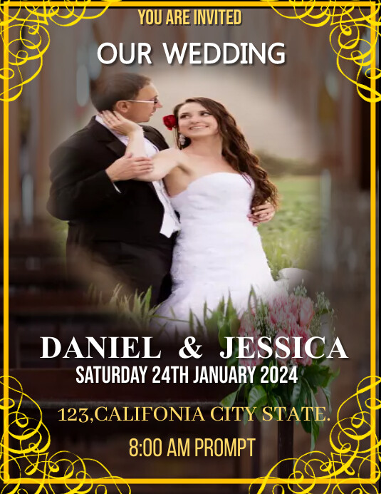 Wedding invitation card design flyer Template | PosterMyWall