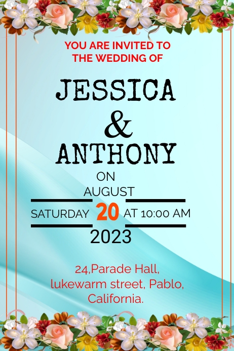 Copy of Wedding invitation card design flyer | PosterMyWall