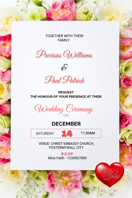 Copy of Wedding invitation card | PosterMyWall