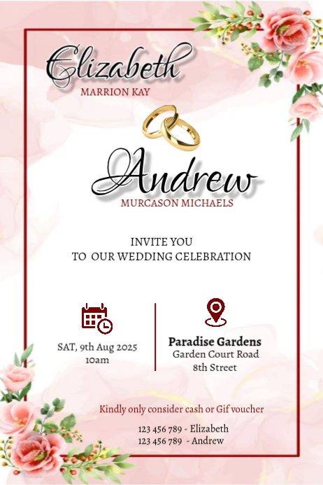 Wedding Invitation Card Template | PosterMyWall