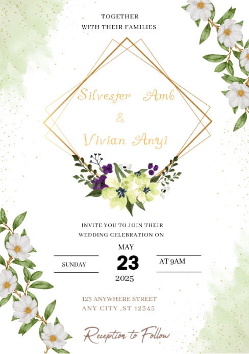 Wedding invitation card Templat | PosterMyWall