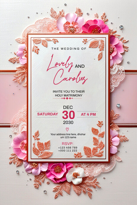 Copy of Wedding Invitation Card | PosterMyWall