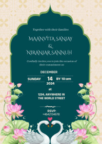 Wedding invitation card poster Template | PosterMyWall