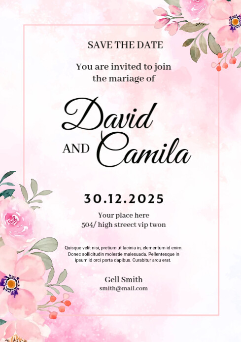 Wedding Invitation Card Design Template | PosterMyWall