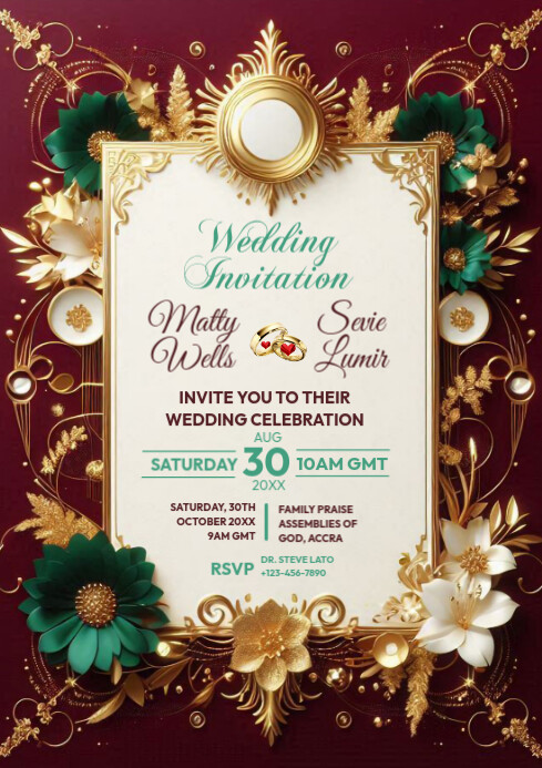 wedding invitation card Template | PosterMyWall