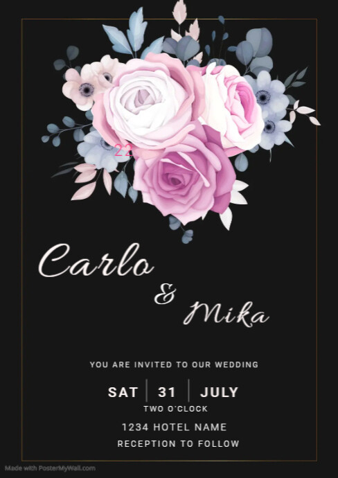 Plantilla de wedding invitation card design | PosterMyWall