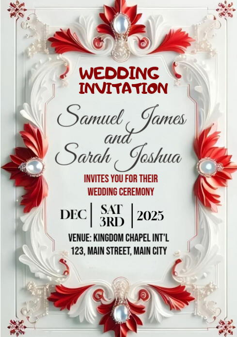 wedding invitation card Template | PosterMyWall