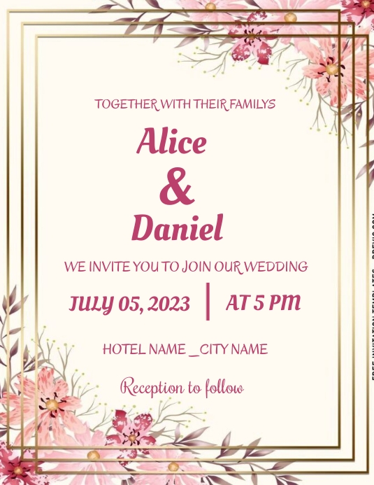 Wedding invitation card flyer, posters ad Template | PosterMyWall