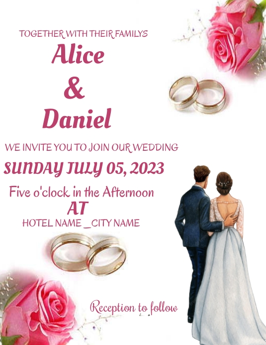 Wedding invitation card flyer, posters ad Template | PosterMyWall