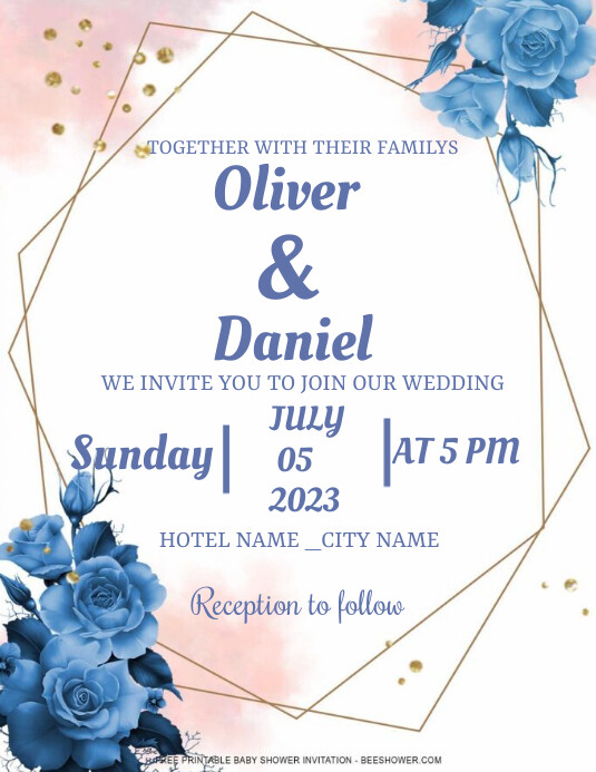 Wedding invitation card flyer, posters ad Template | PosterMyWall