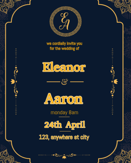 Wedding invitation card flyer Template | PosterMyWall