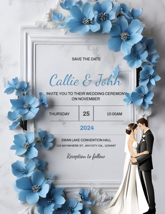 Modèle Wedding Invitation Card Flyer Design | PosterMyWall