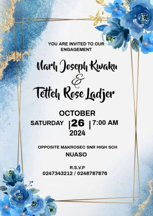 Wedding Invitation Card Flyer Template | PosterMyWall