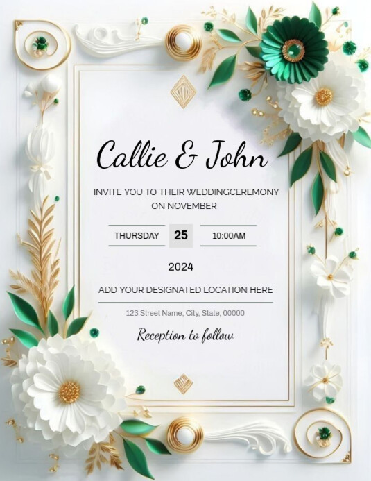 Wedding Invitation Card Flyer Design Template | PosterMyWall