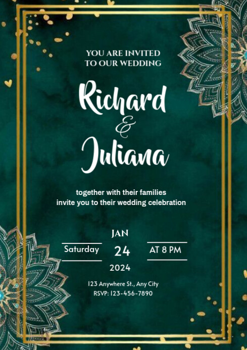 Wedding Invitation Card Flyer Template (1) | PosterMyWall