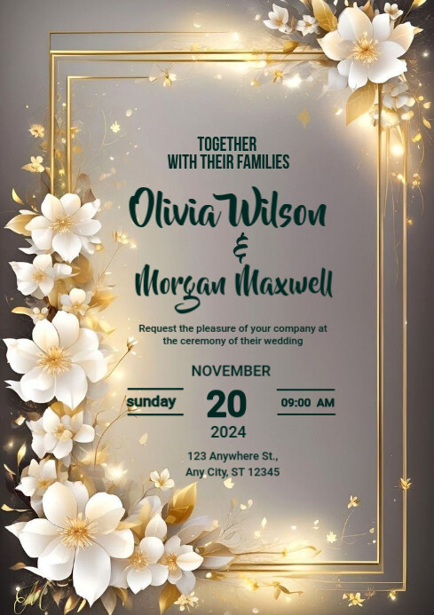 Wedding Invitation Card Flyer Template | PosterMyWall