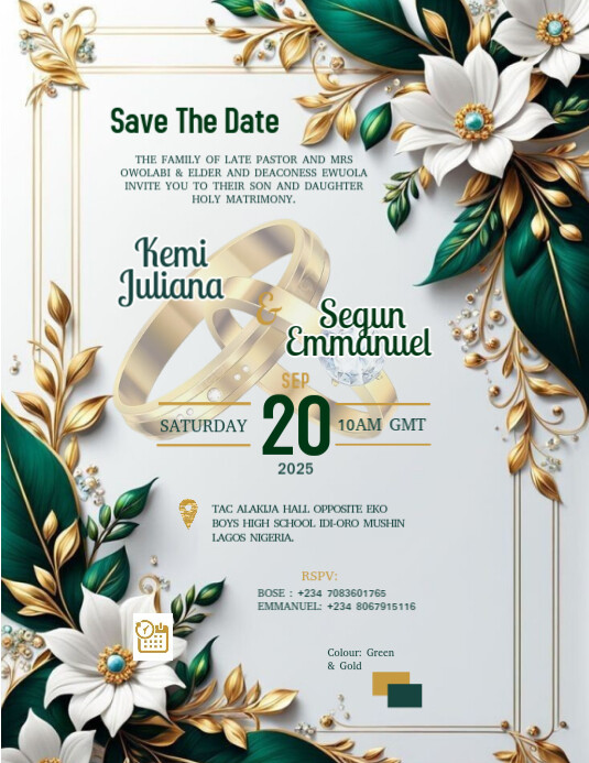 Wedding Invitation Card flyer template | PosterMyWall