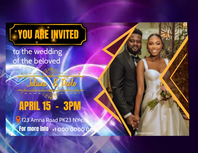 wedding invitation card flyer template | PosterMyWall