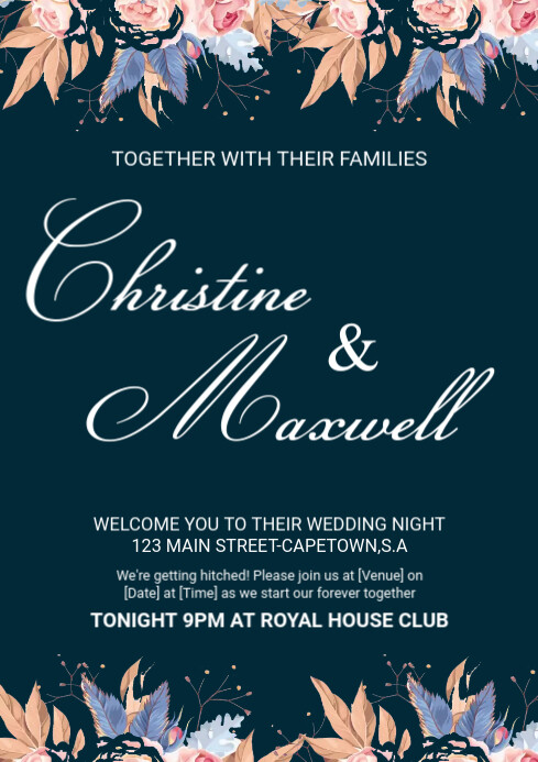 wedding invitation card flyer template | PosterMyWall