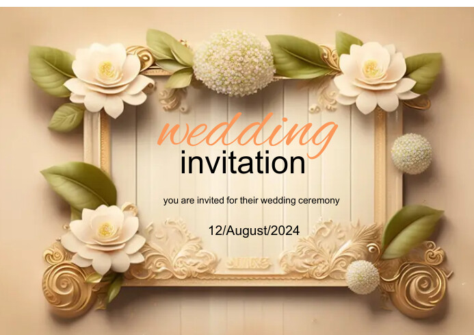 Copy of Wedding invitation card frame template | PosterMyWall