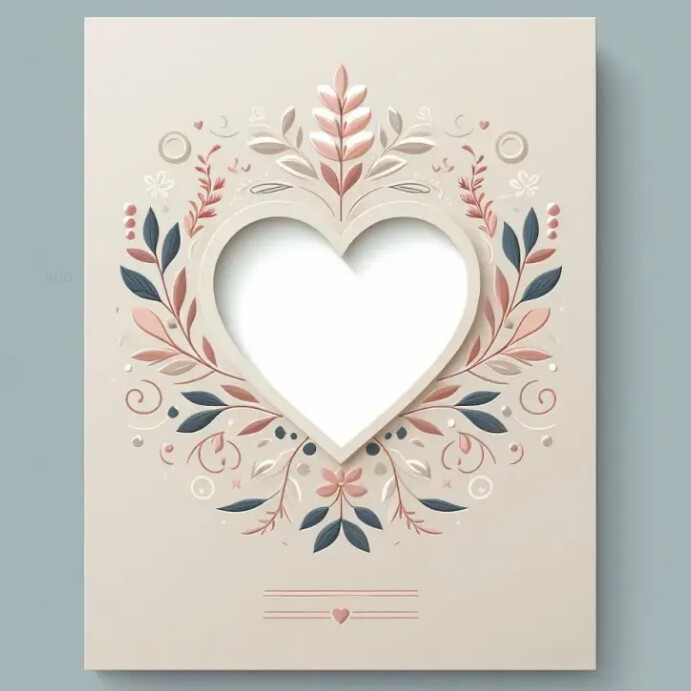 Wedding invitation card having a love shape Template | PosterMyWall