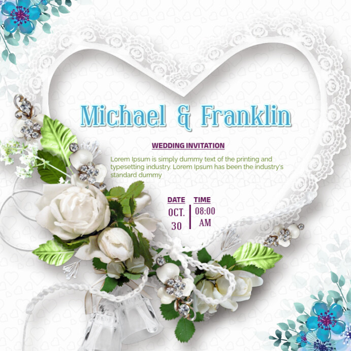 Copy of Wedding Invitation Card Instagram Post | PosterMyWall