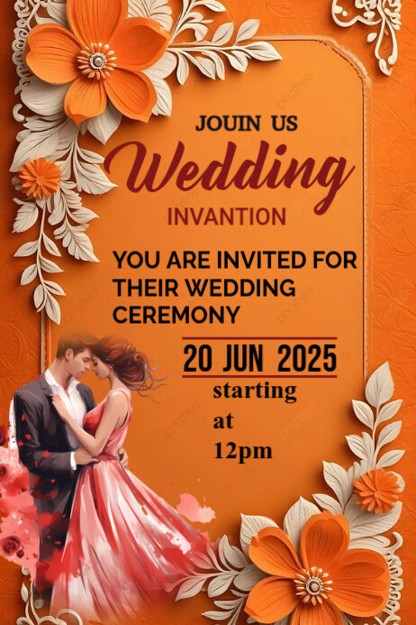 wedding invitation card post 2025 Template | PosterMyWall