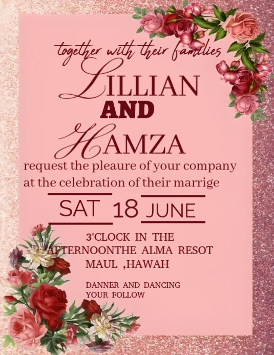 Wedding invitation card posters Template | PosterMyWall
