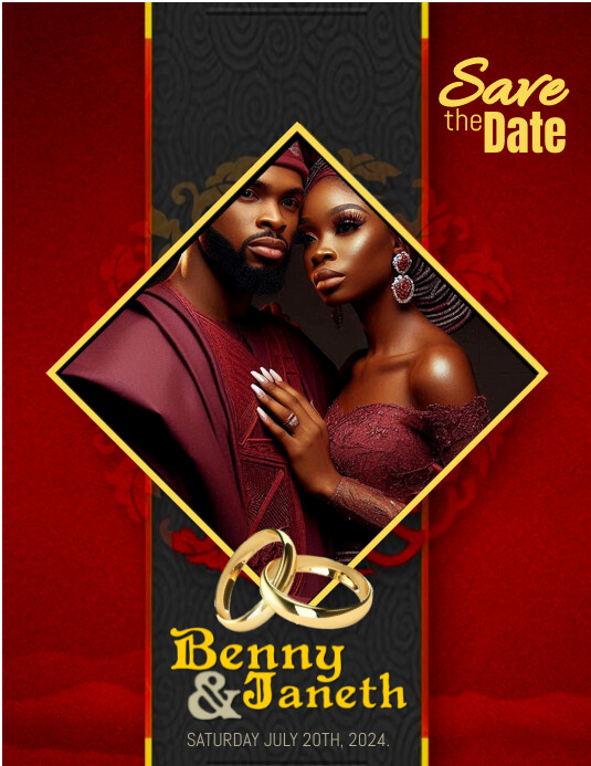 Modèle Wedding Invitation Card Red Letter Size | PosterMyWall