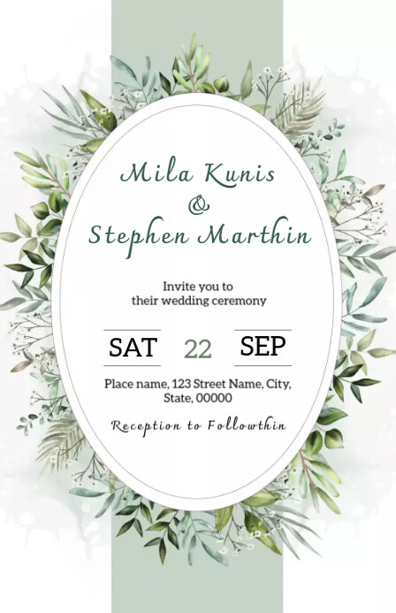 Wedding invitation card tamplate blue (2) Template | PosterMyWall